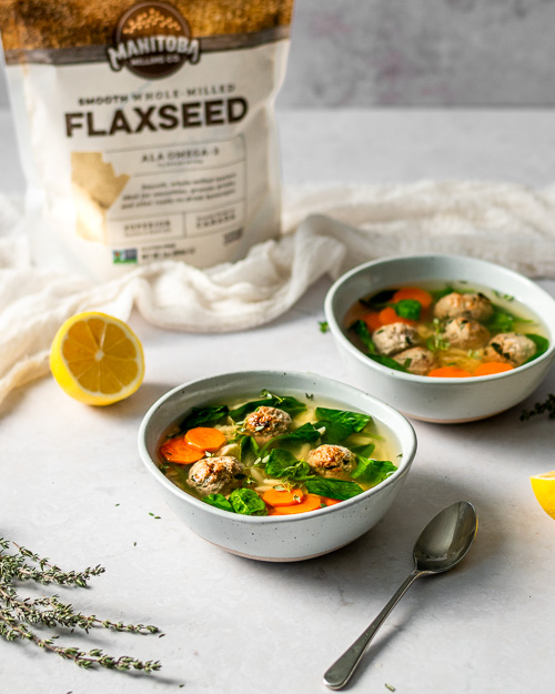 Flaxseed Powder Meatball and Veggie Soup - Manitoba Flax Seed Milling ...