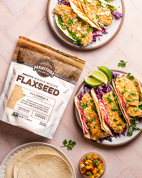 Quick and Crispy Flaxseed Fish Tacos - Manitoba Flax Seed Milling ...