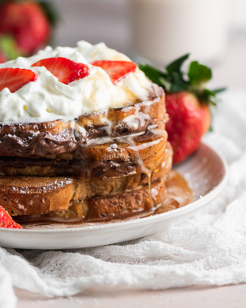 Eggless Hazelnut Stuffed French Toast - Manitoba Flax